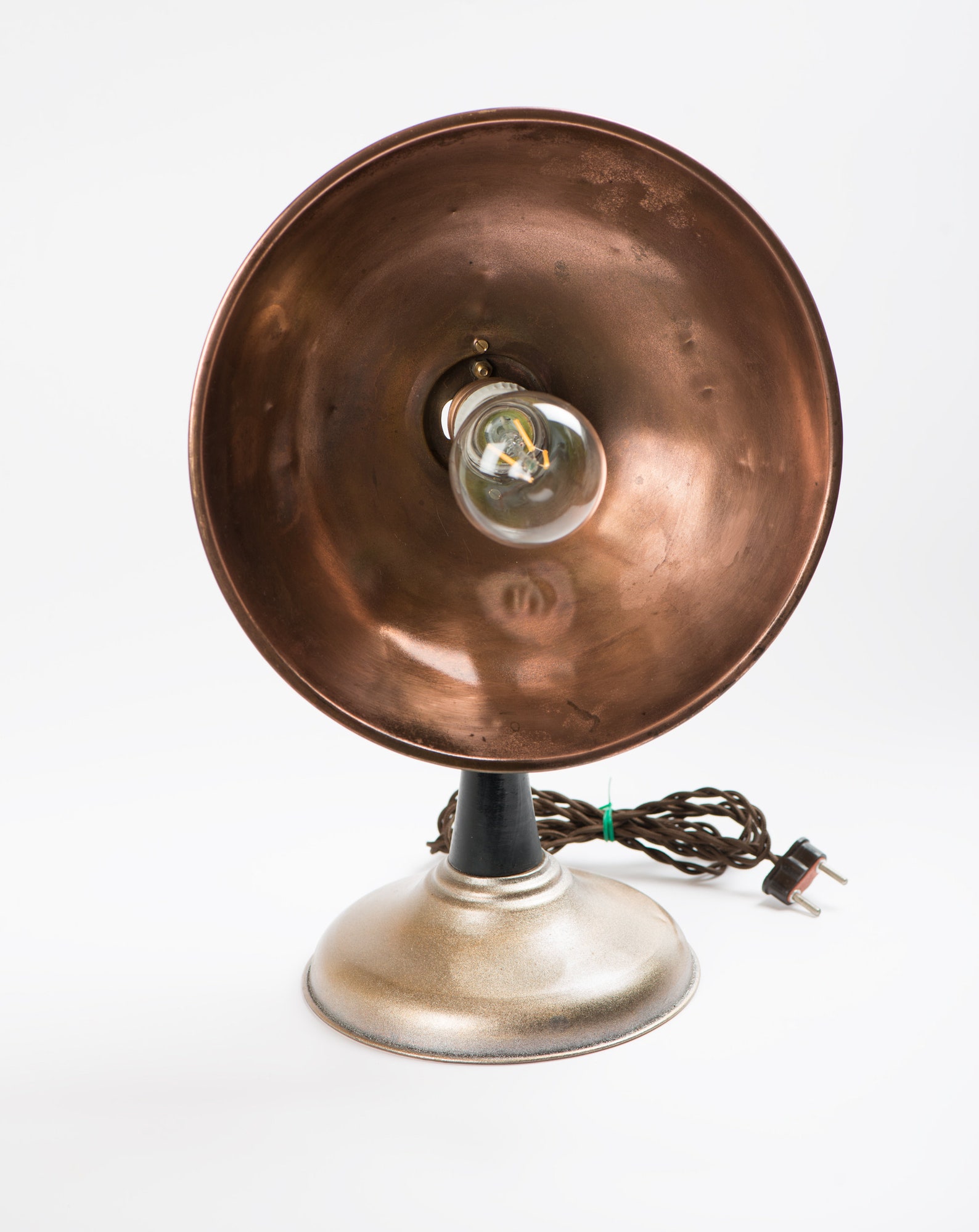 Industrial Table Lamp Brass Upcycled Light With Oscillating - Etsy