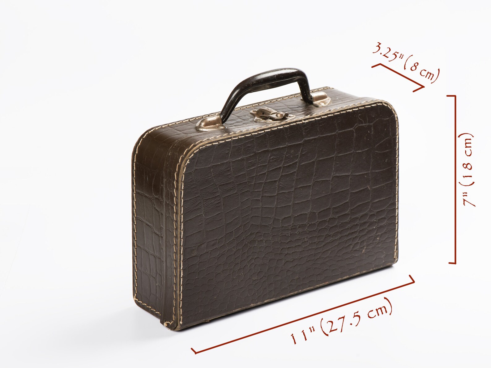 Vintage Small Brown Cardboard Suitcase | Etsy