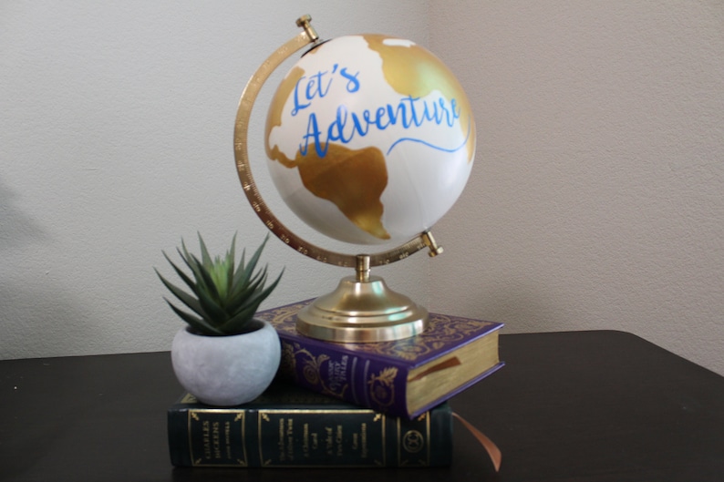 Let's Adventure Hand-painted Globe - Etsy