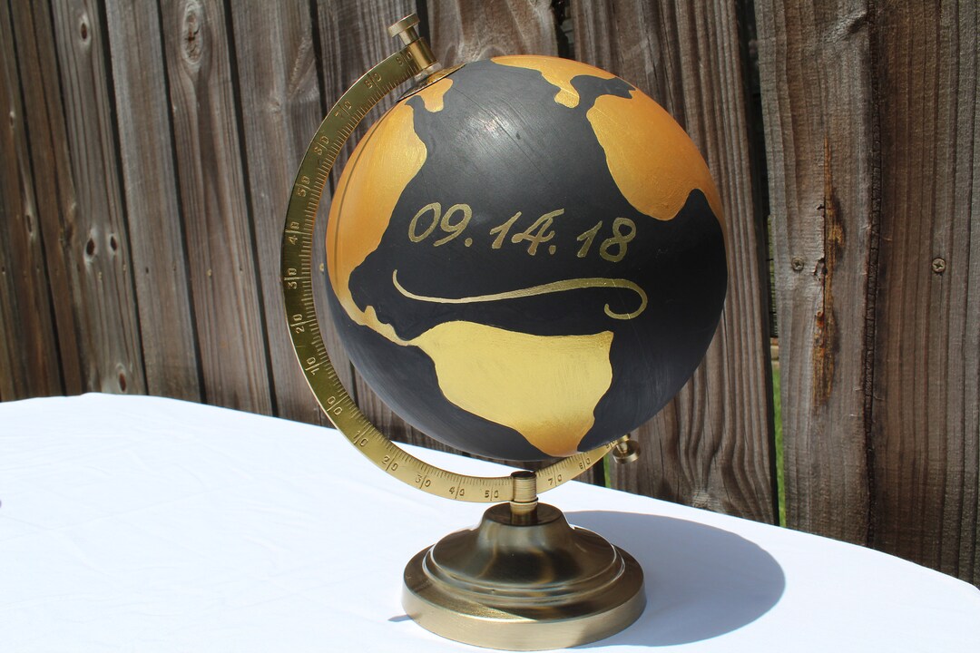Custom Hand-painted Wedding Globe - Etsy