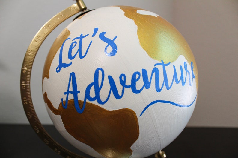 Let's Adventure Hand-painted Globe - Etsy