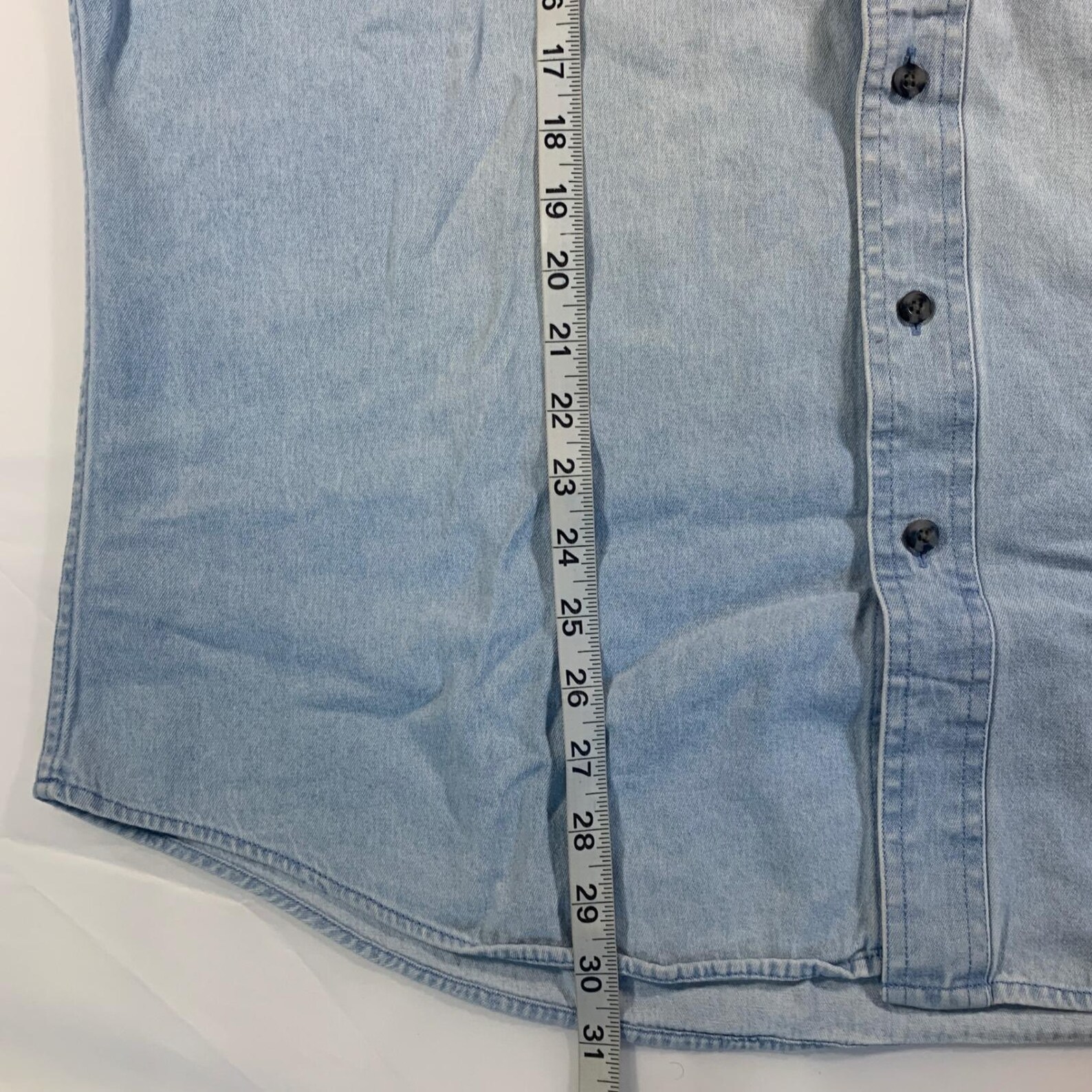 Vtg 90s Faded Croft & Barrow Denim Button up Shirt MG Logo Long Sleeve ...