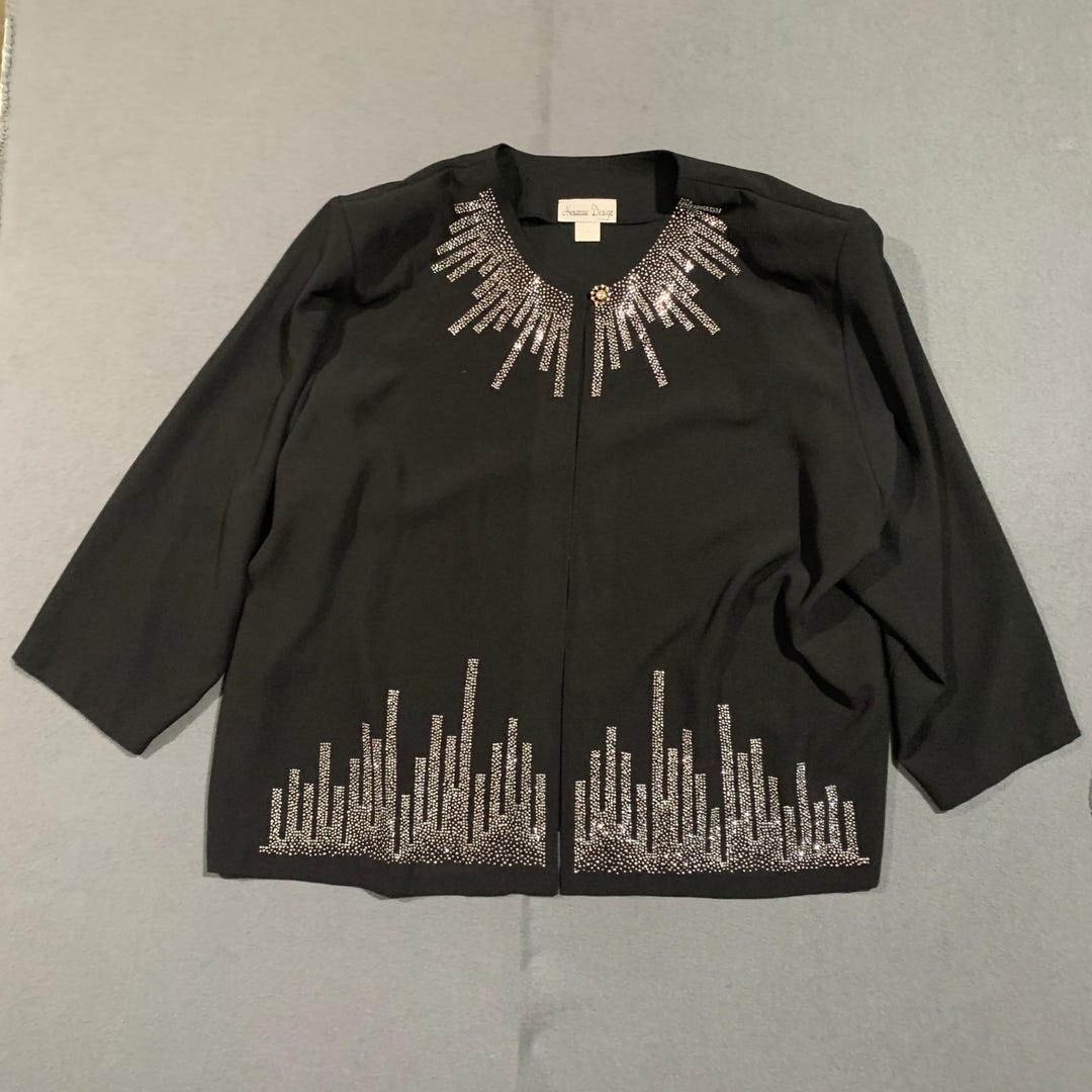 Hosanna Design 5XL Plus Size Black Sequin Embellished Jacket Blazer USA ...