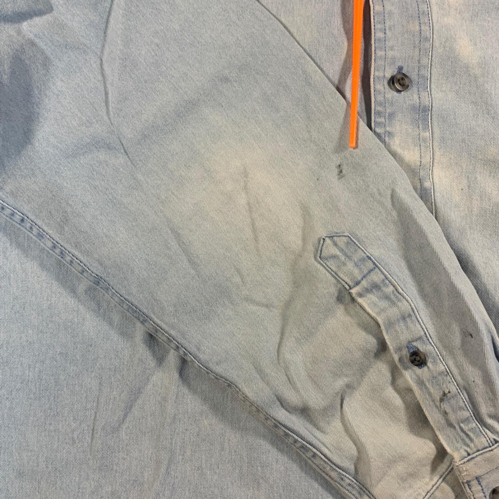 Vtg 90s Faded Croft & Barrow Denim Button up Shirt MG Logo Long Sleeve ...
