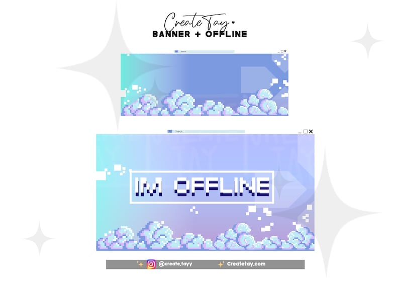Purple Pixel Offline Screen and Banner - Etsy