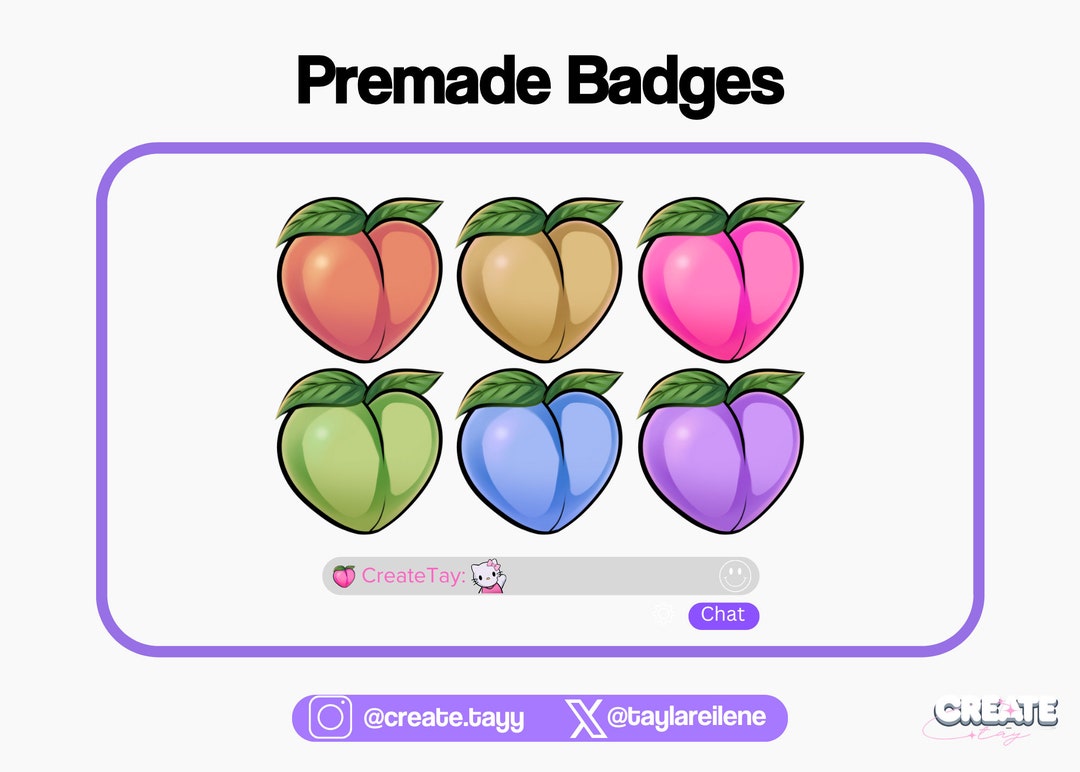 Peach Streamer Badges - Etsy