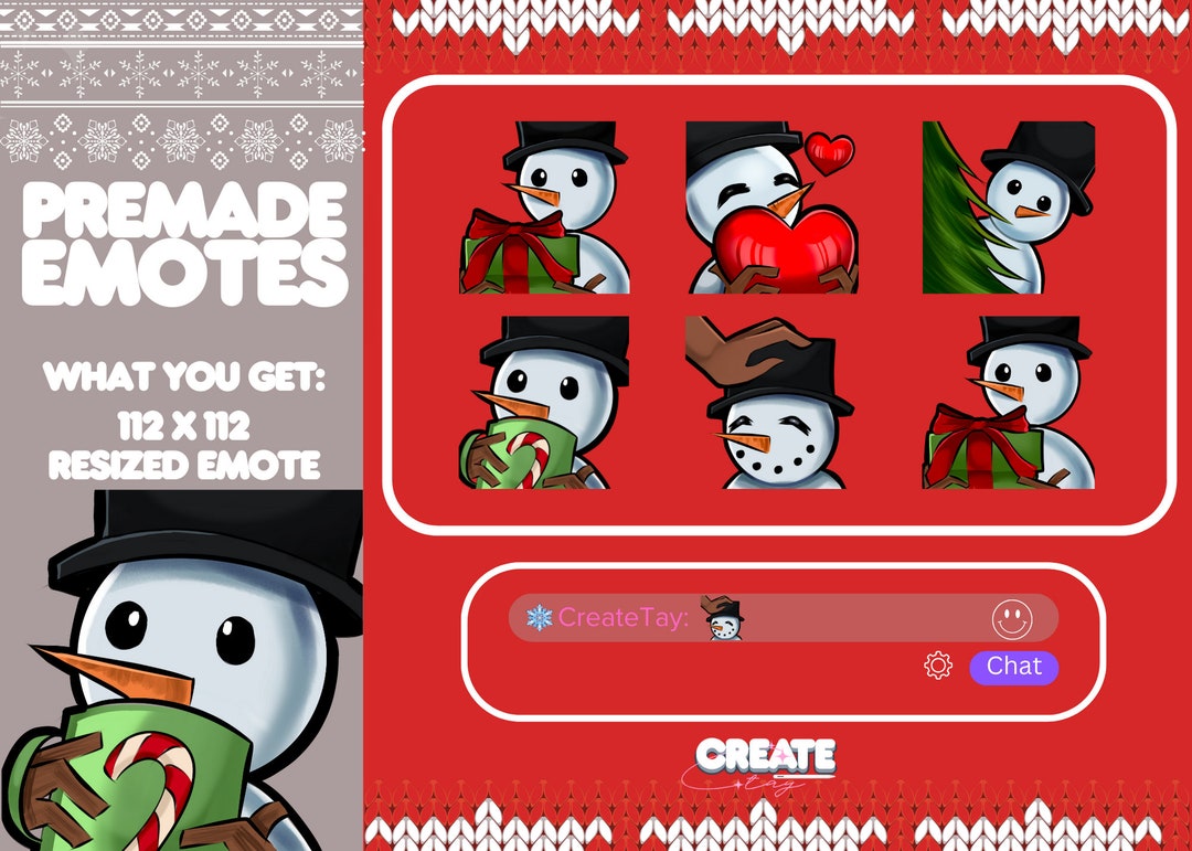 Snowman Emote Set - Etsy