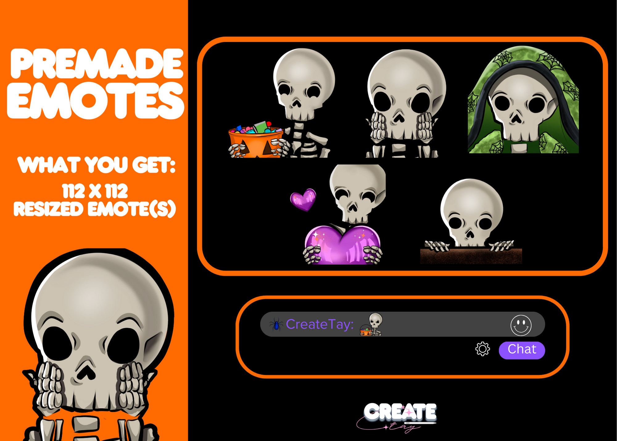 Skeleton Streamer Emotes - Etsy