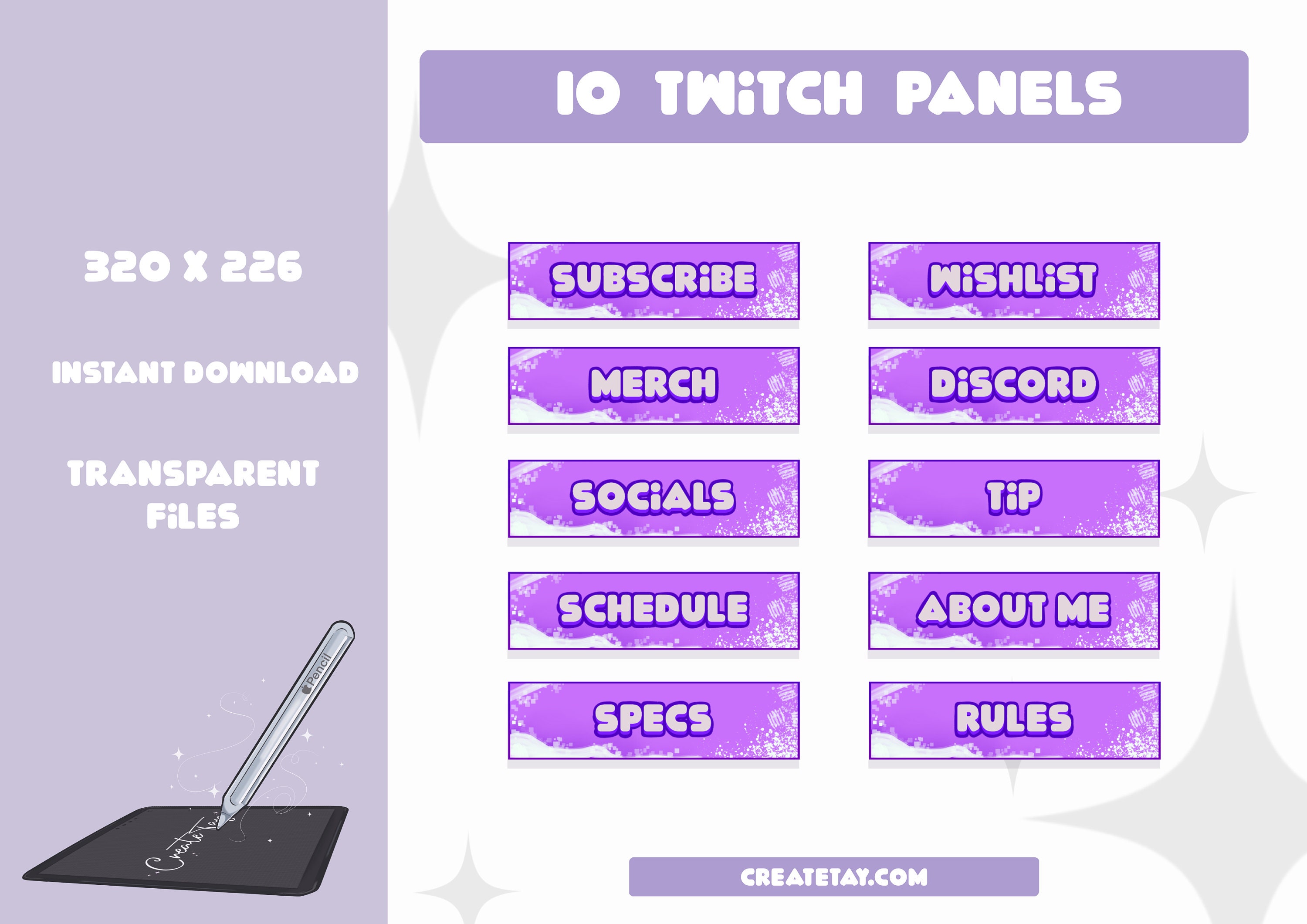 Purple Twitch Panels - Etsy