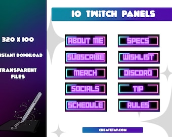 Neon Sign Streamer Panels for Twitch, Discord or Youtube - Etsy