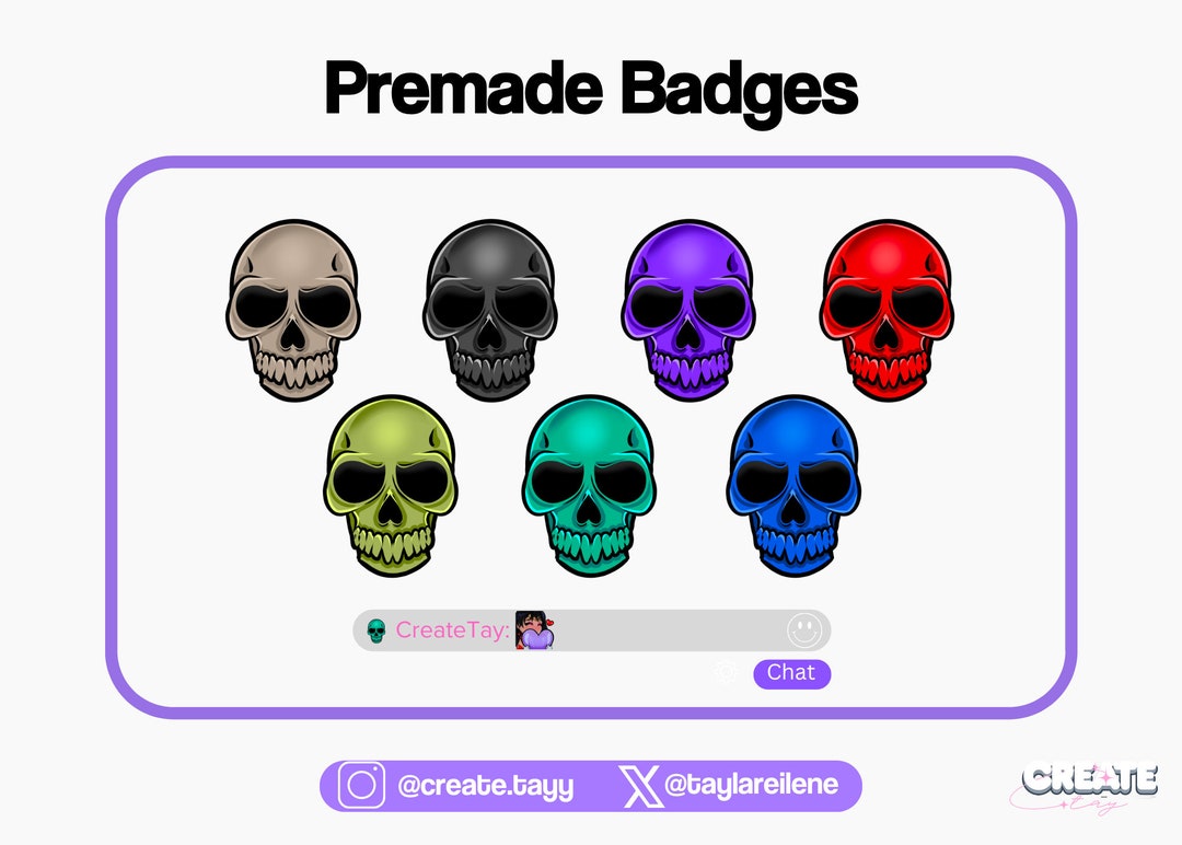 Streamer Skull Badges - Etsy