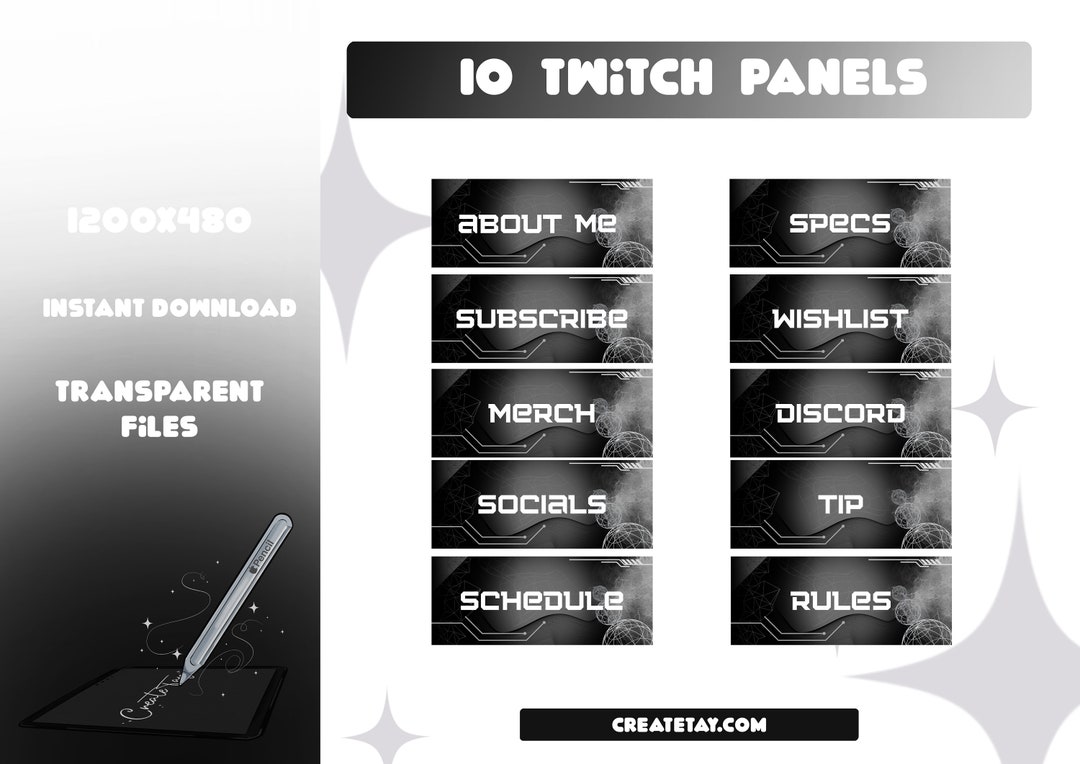 Silver/black Panels - Etsy