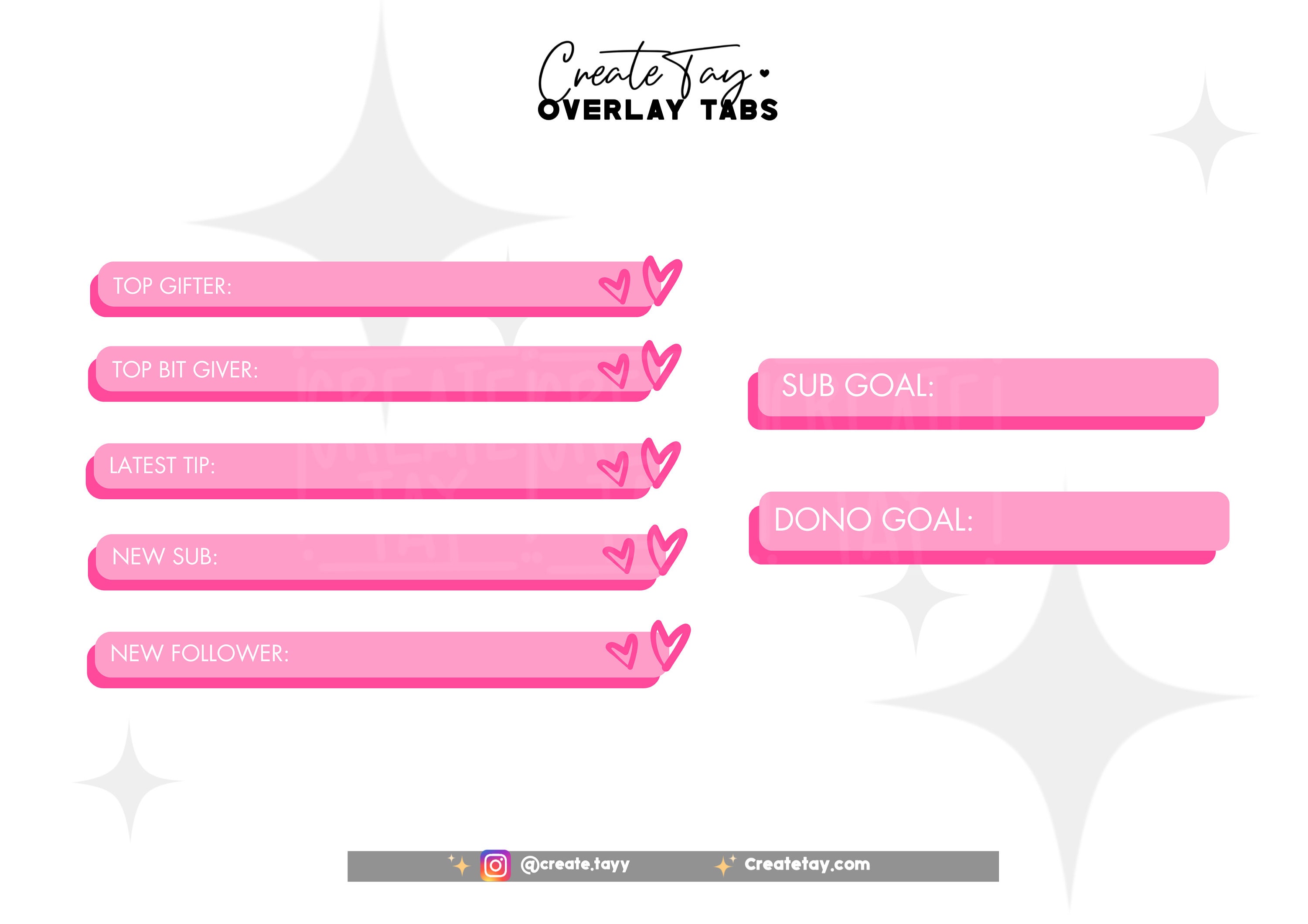 Pink Overlay Stream Tabs - Etsy