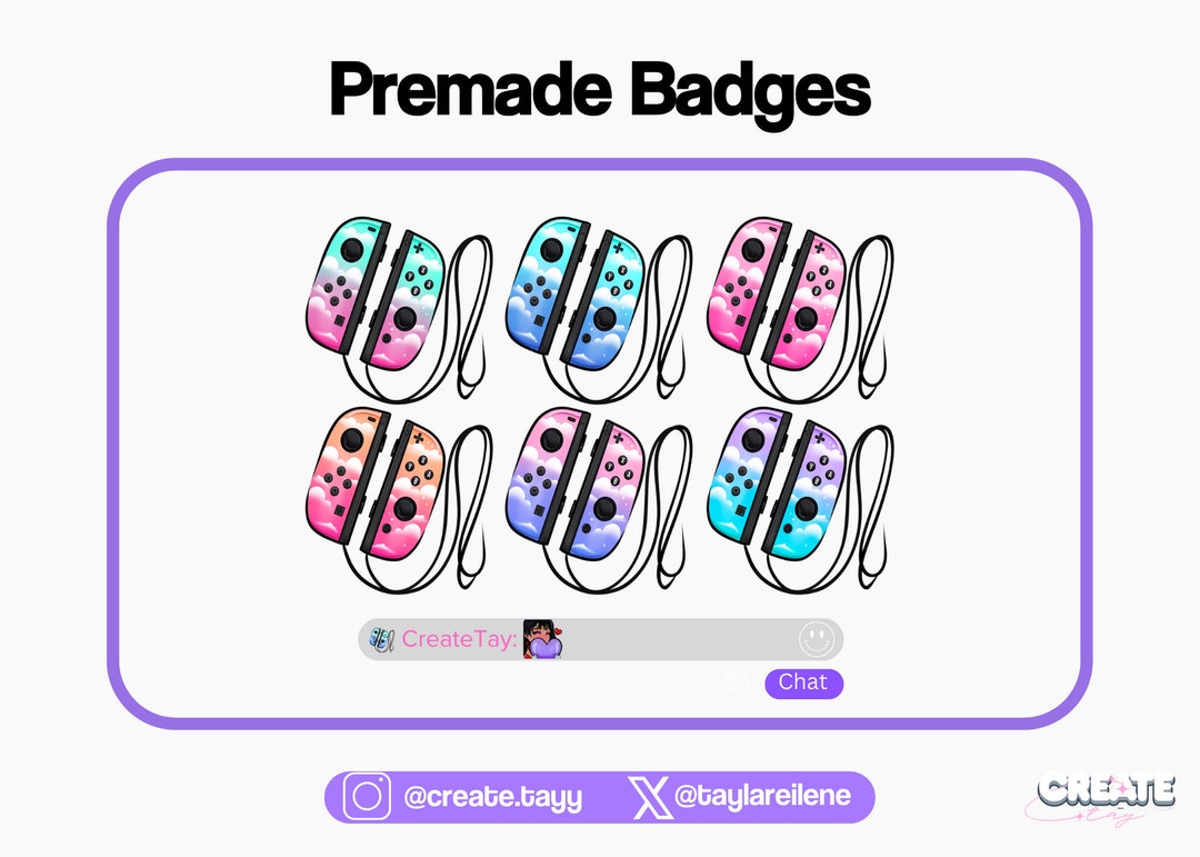 Cloud Pastel Controller Badges - Etsy