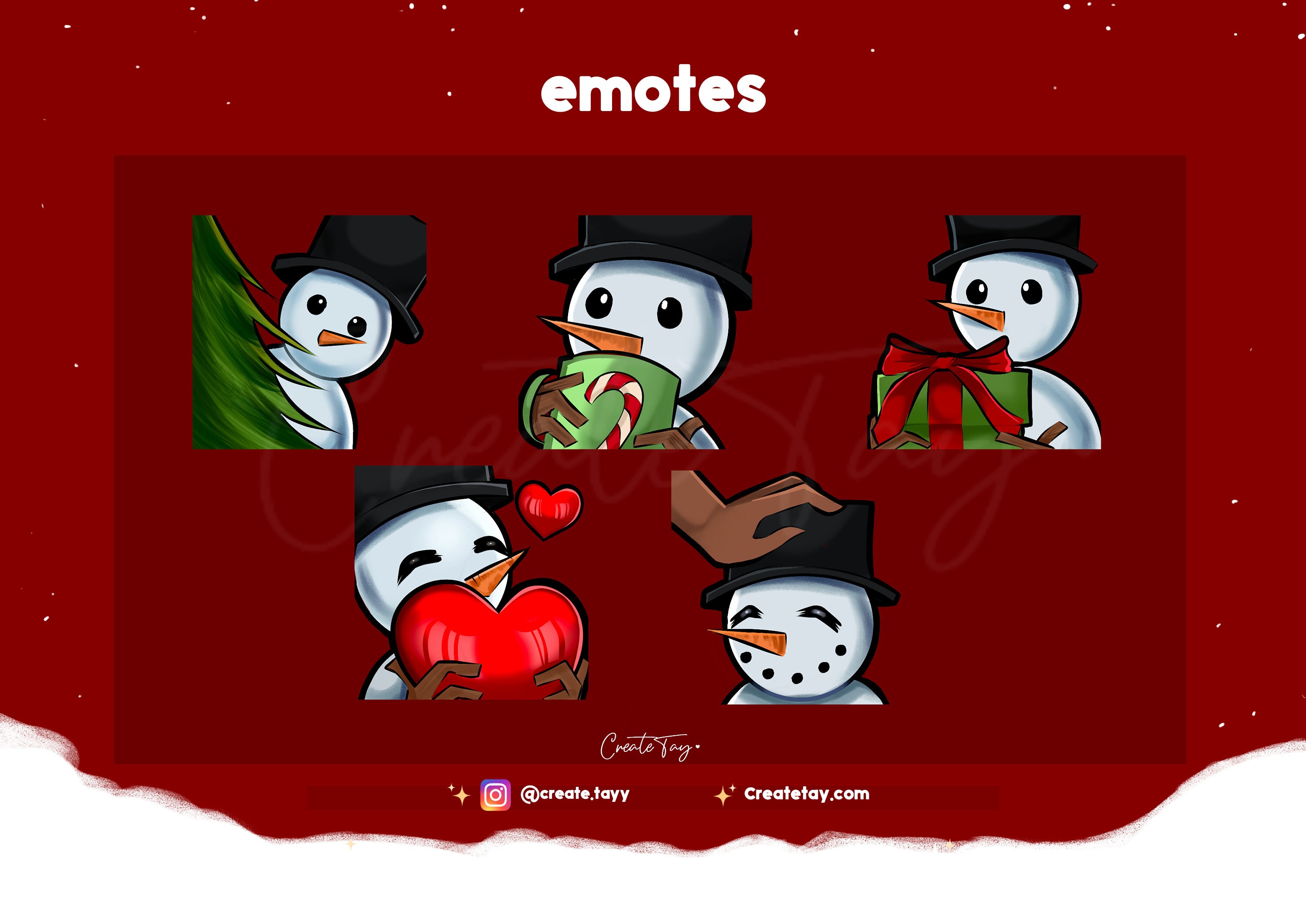 Snowman Emote Set - Etsy