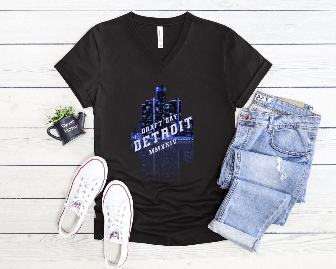 Detroit 2024 Football Draft Shirt Detroit Skyline Shirt for Draft Day ...