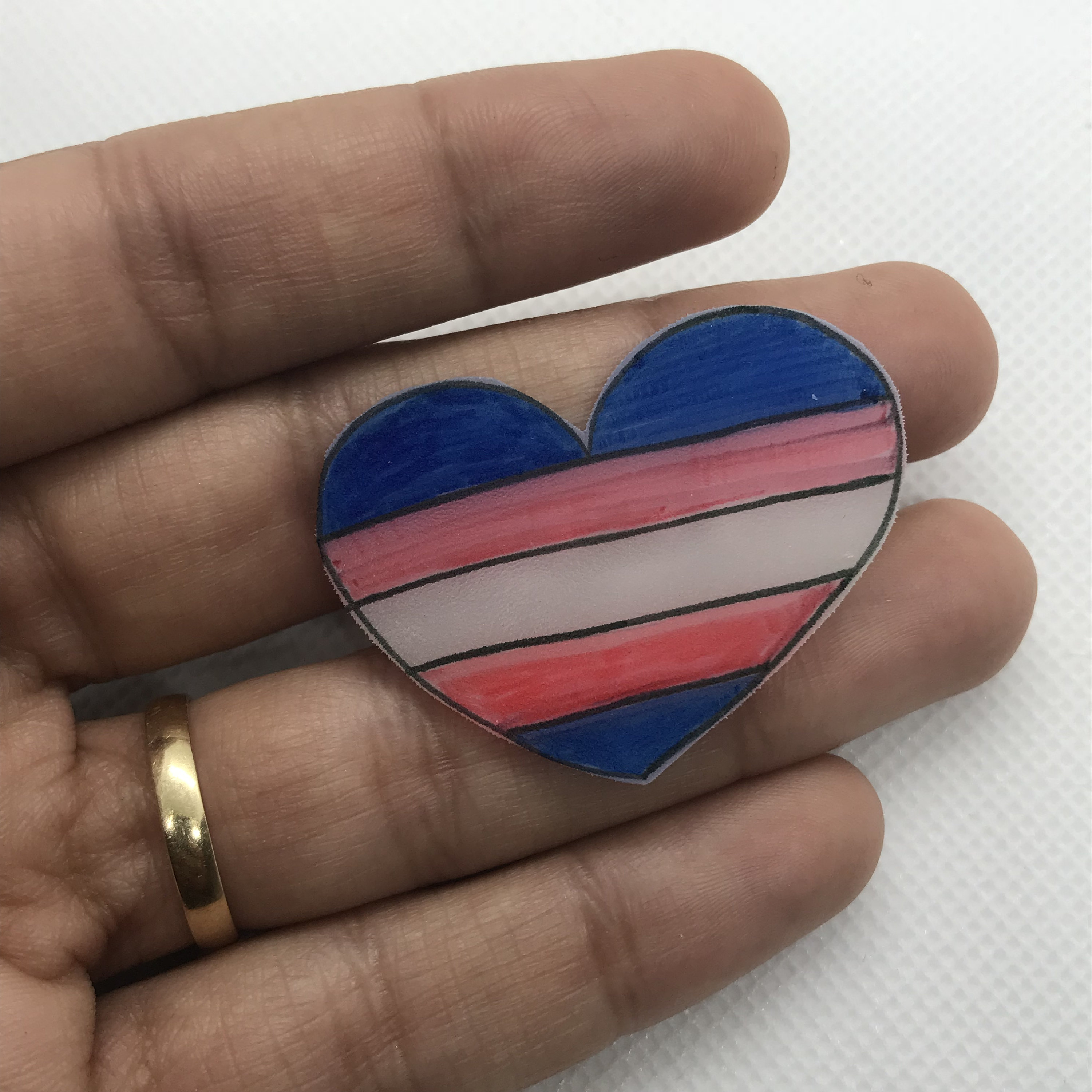 Transgender Flag Pin, Transsexual Heart Button, Transsexual Brooch ...