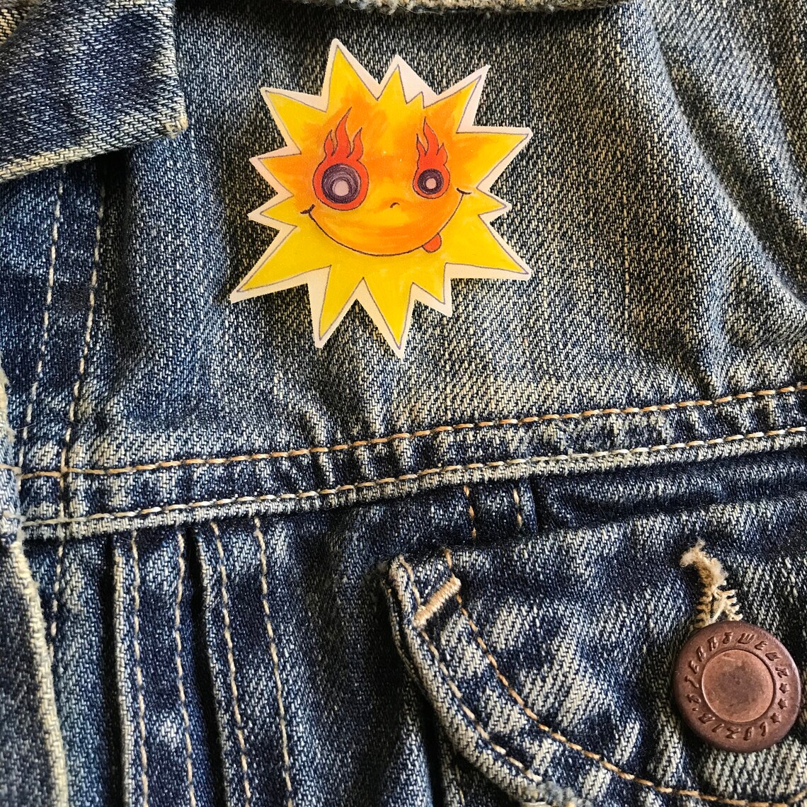 Sun Pin, Cute Sun Pin, Shrinky Dink Pin - Etsy