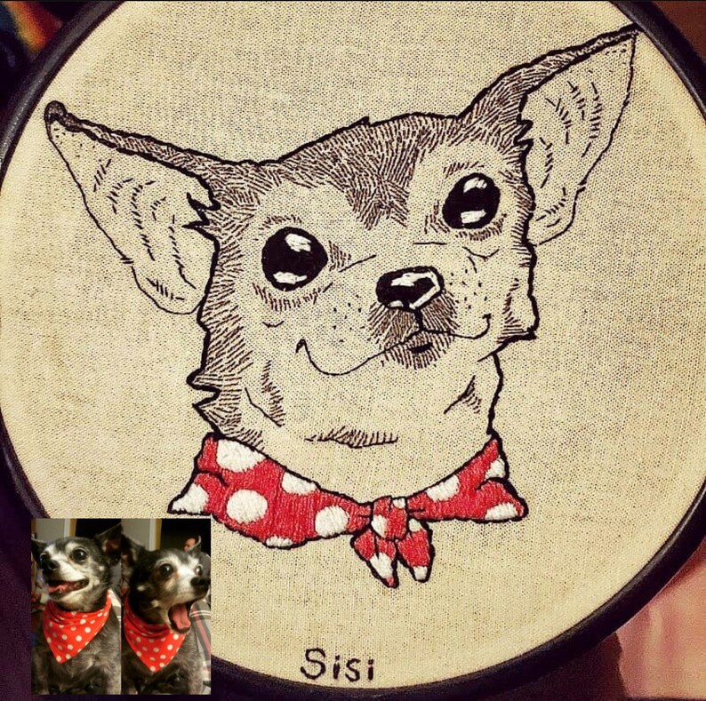 Embroidery of Fur Babies Dog/cat/pet Portrait - Etsy