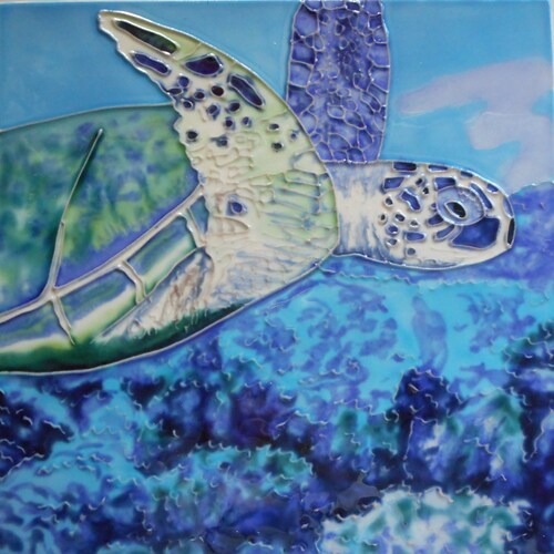 Mermaid Hand Painted Ceramic Art Tile 8 X 12 Inches With Felt - Etsy