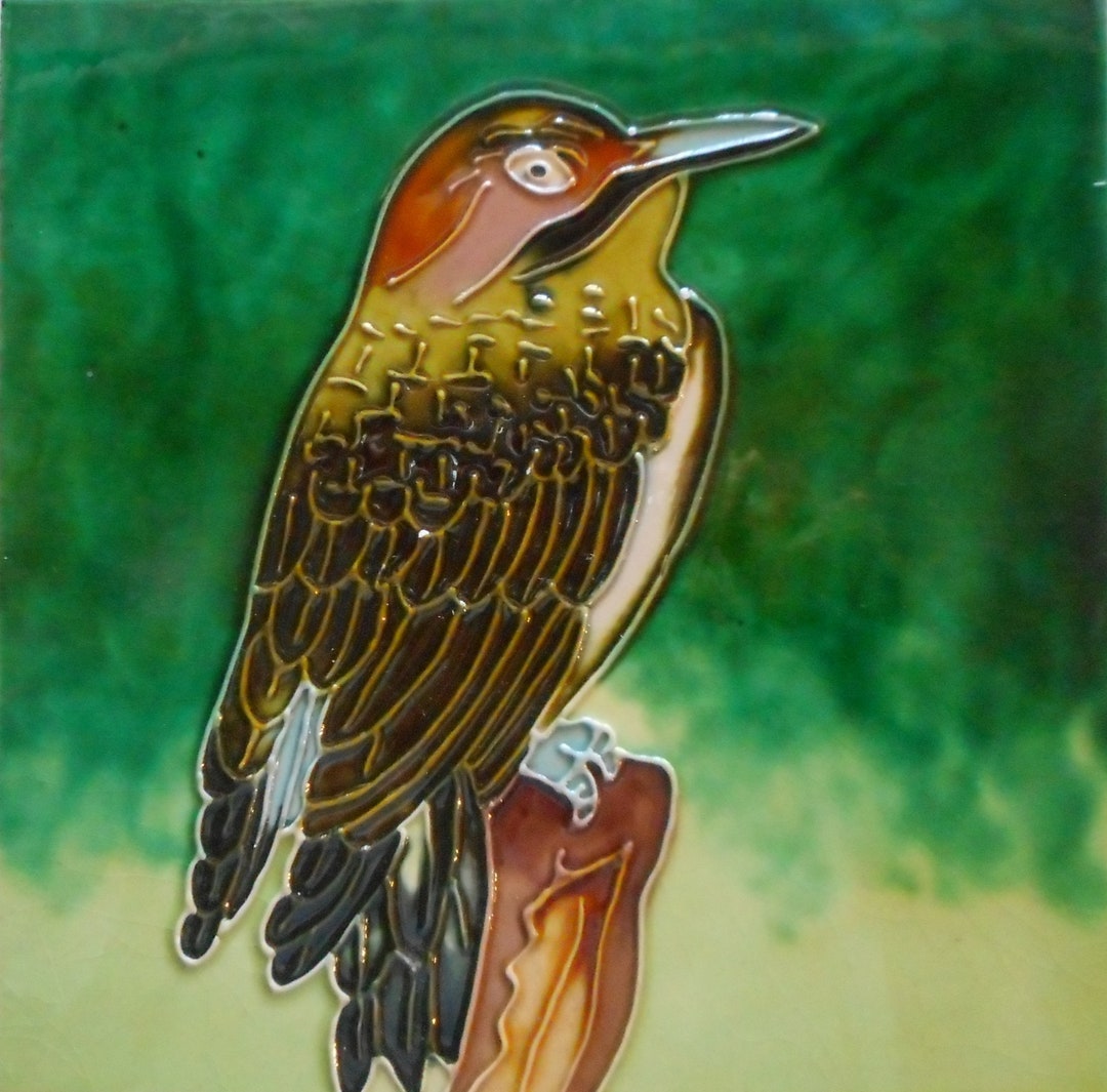 Bird Ceramic Art Hand Painted Tile 8 X 8 Inches With Easel Back - Etsy