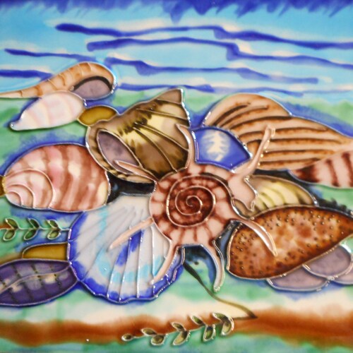 Mermaid Hand Painted Ceramic Art Tile 8 X 12 Inches With Felt - Etsy