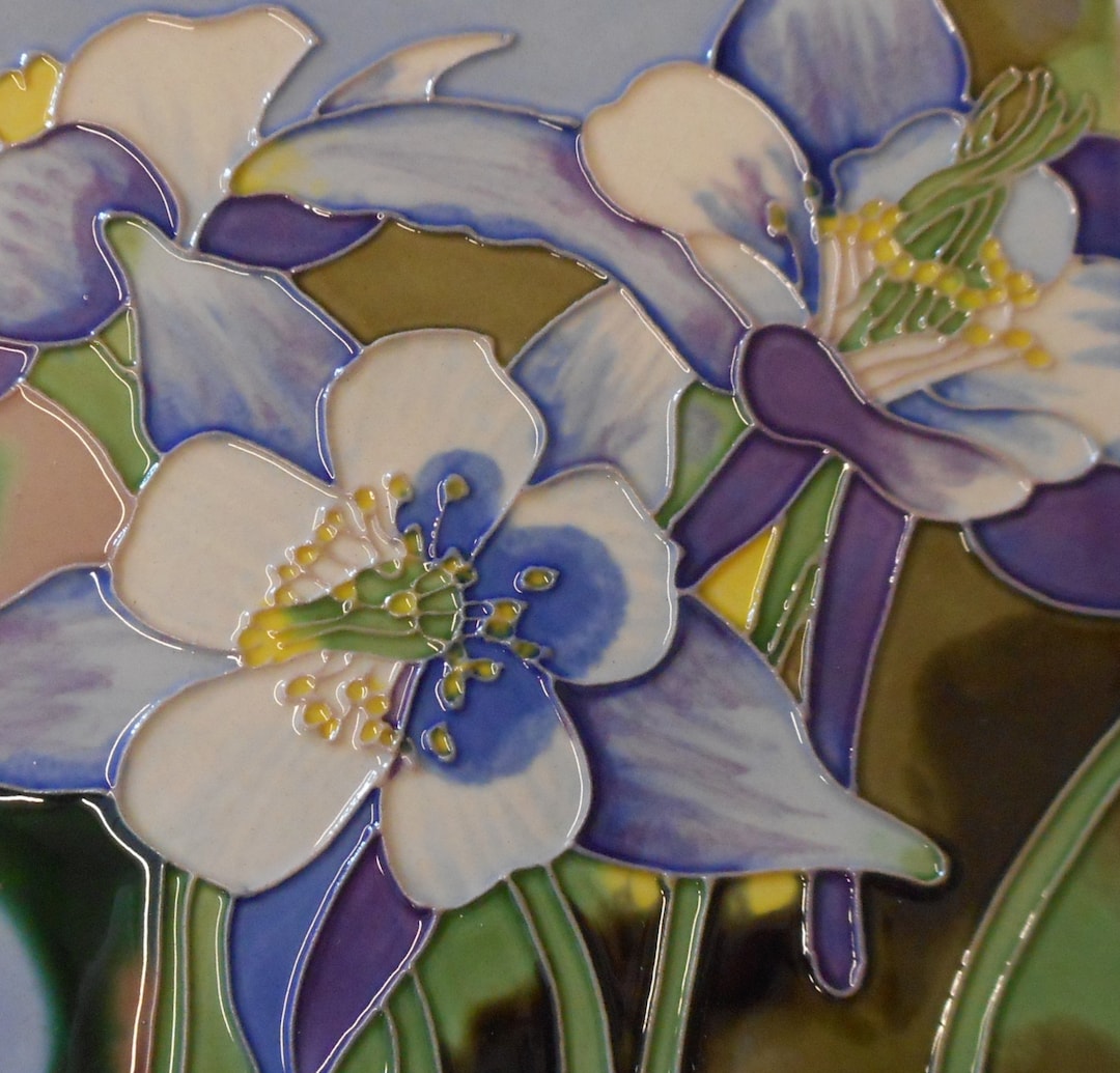 Flower Hand Painted Ceramic Art Tile 6 X 6 Inches With Easel Back - Etsy