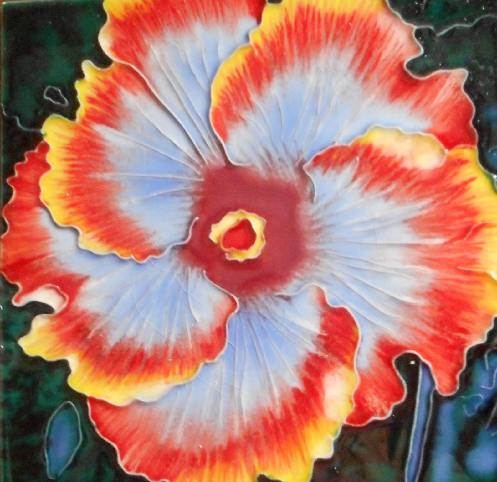 Tropical Hibiscus Hand Painted Ceramic Art Tile 6x6 Inches - Etsy