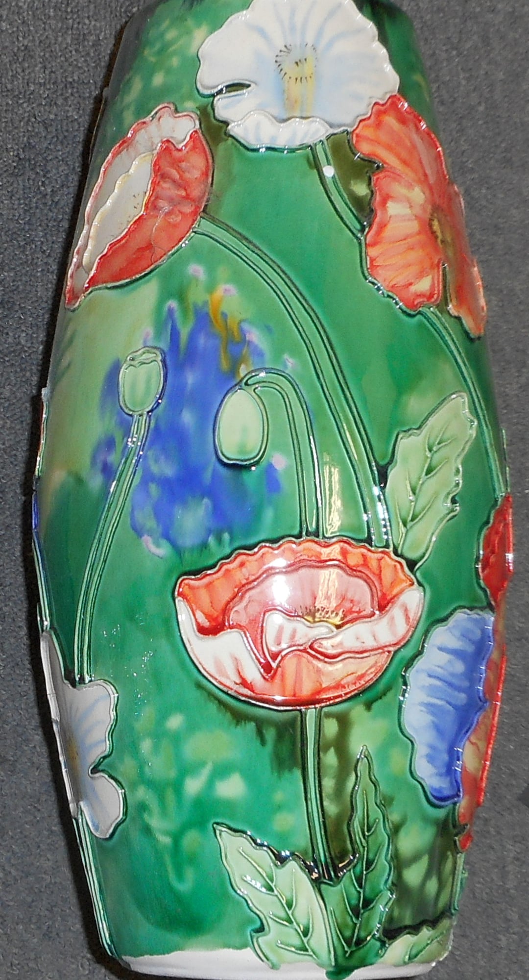 Decorative Hand Painted Ceramic Art Tile Poppy Vase 18 Inches. - Etsy