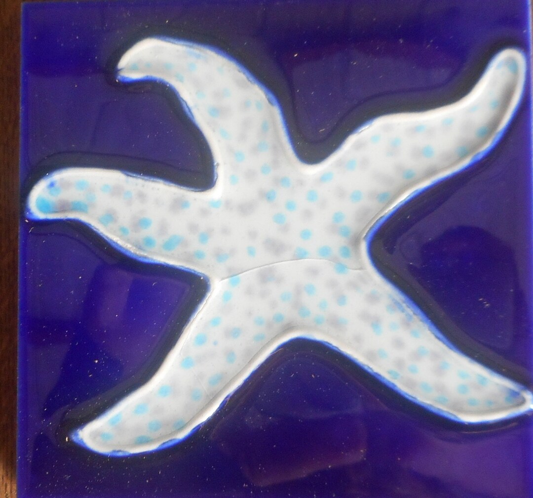 Shell Hand Painted Ceramic Art Tile Coaster 4 X 4 Inches - Etsy