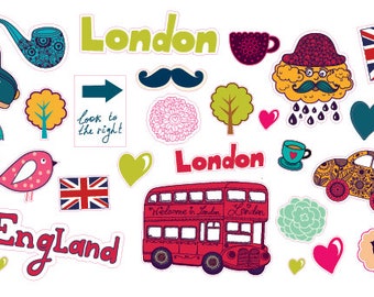London stickers | Etsy