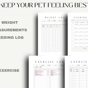 Printable Pet Care Tracker & Planner, Pet Health Record Tracker, Pet ...