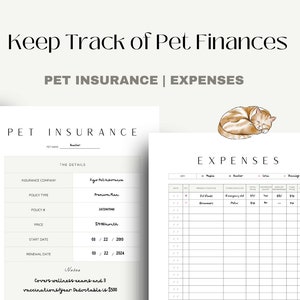 Printable Pet Care Tracker & Planner, Pet Health Record Tracker, Pet ...