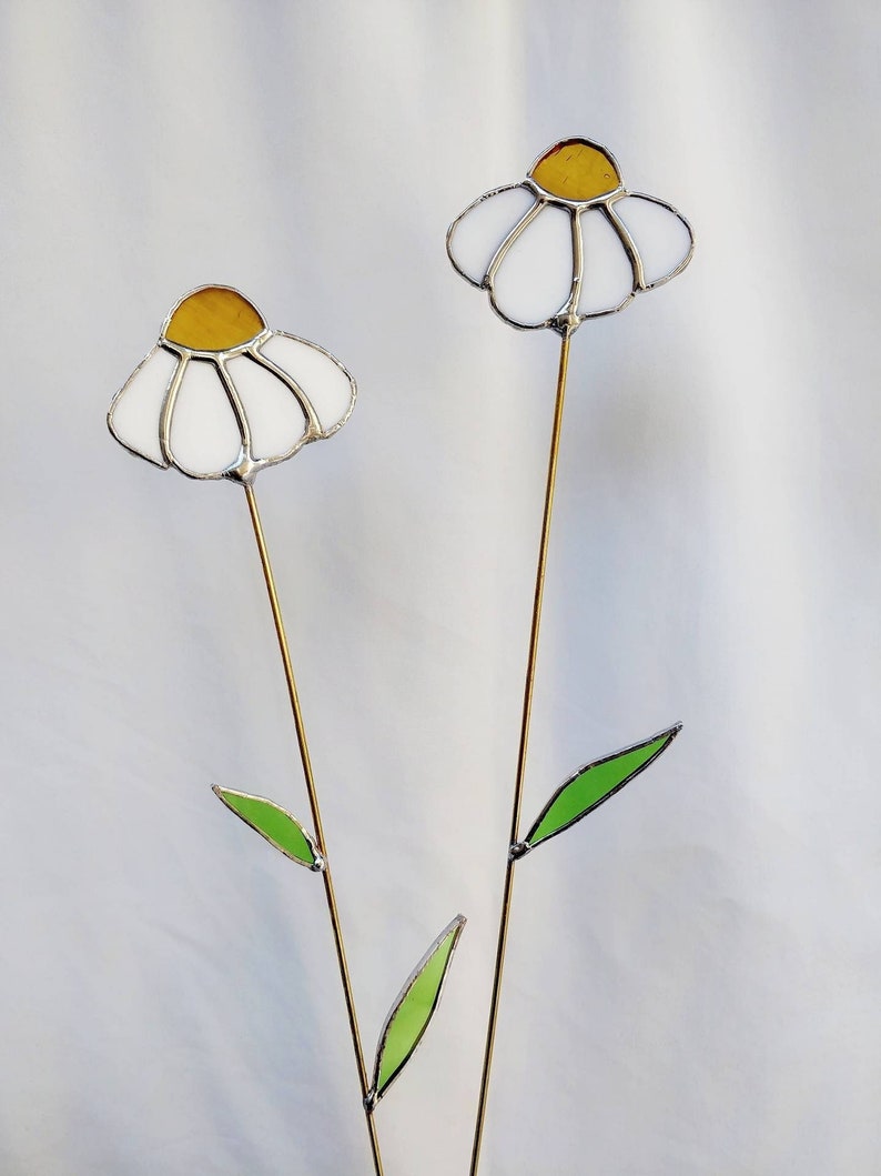 Stained Glass Daisy Flower: Handmade Everlasting Bloom - Etsy