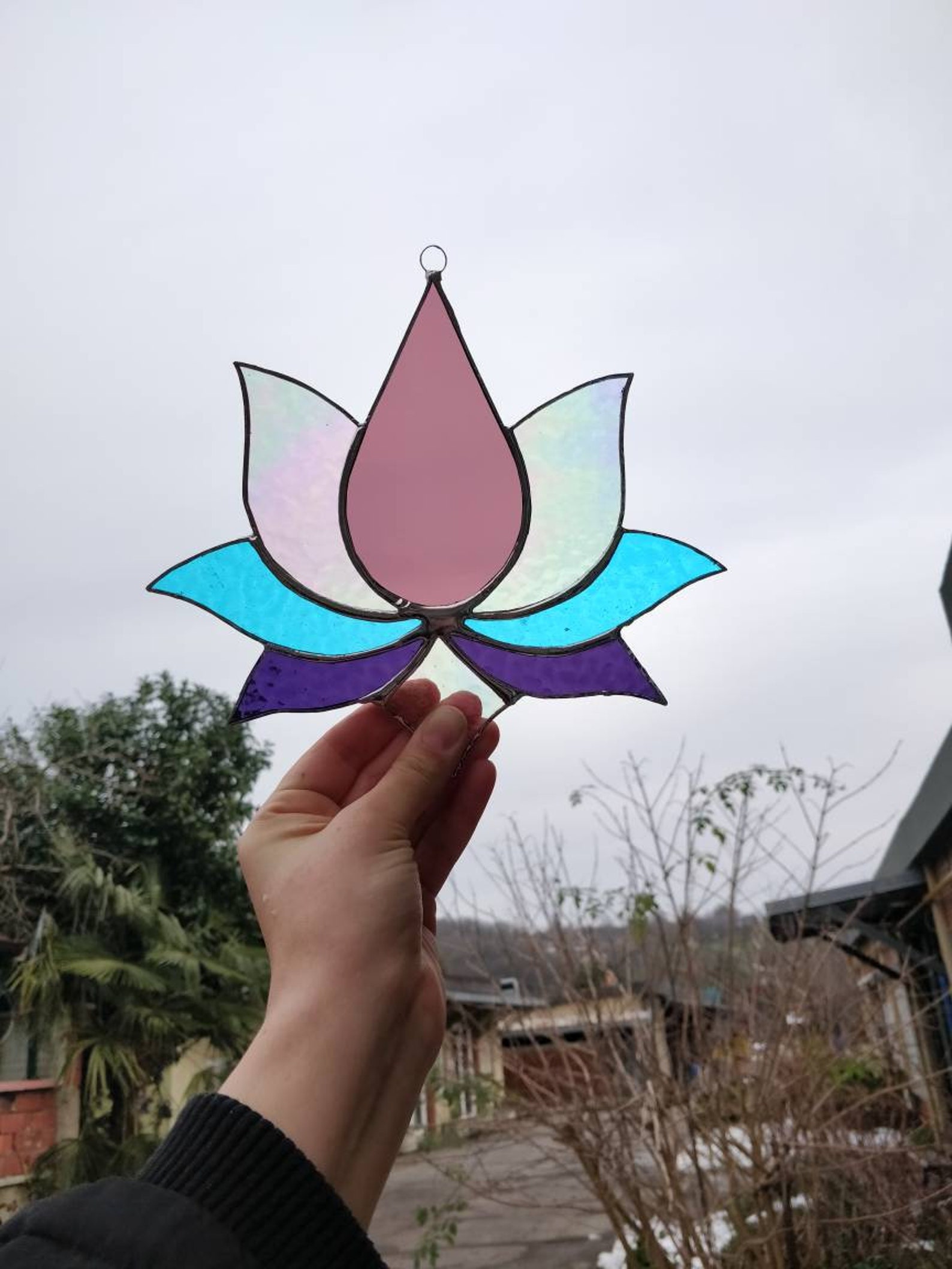 Lotus • Stained Glass Lotus • Lotus Suncathcer • Glass Lotus • Lotus ...