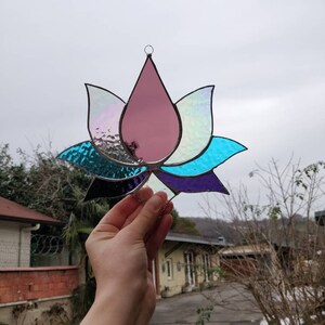 Lotus • Stained Glass Lotus • Lotus Suncathcer • Glass Lotus • Lotus ...