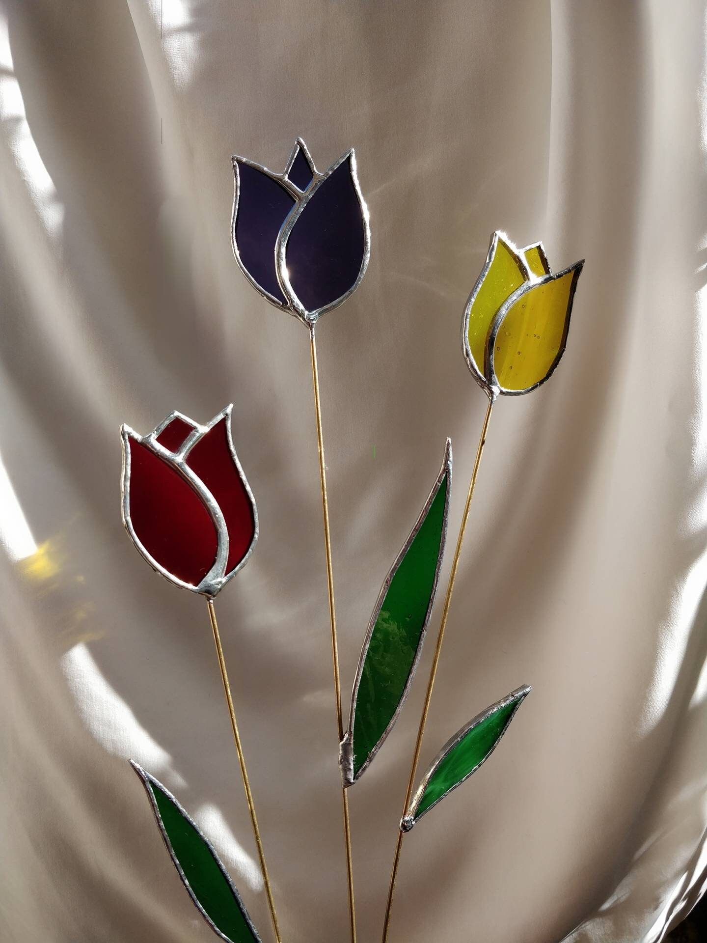 Stained Glass Tulip Flower Glass Tulip Tulip Gift Everlasting Flower ...