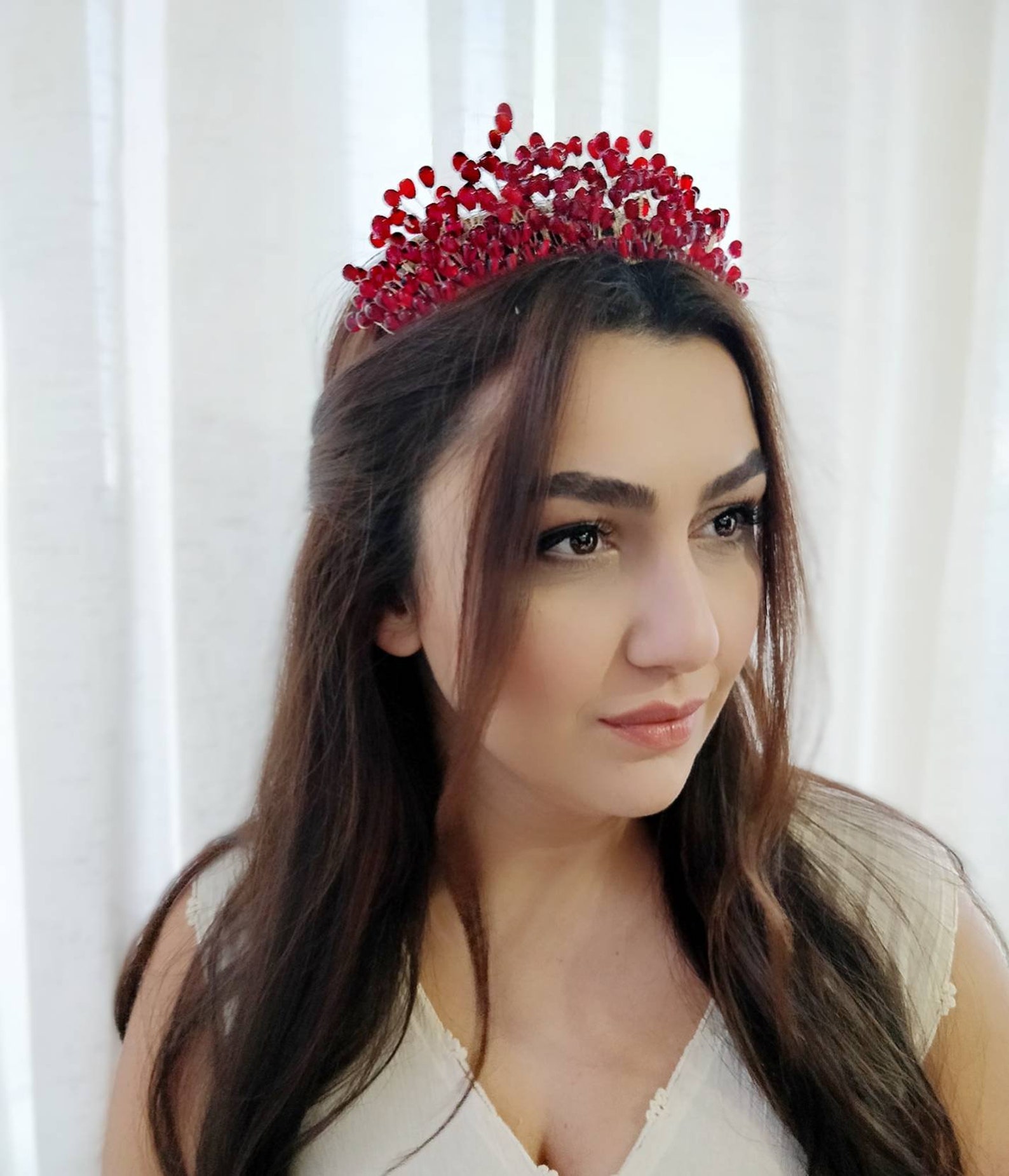 Unique Glass Pomegranate Crown, Handmade Glass Pomegranate Wedding ...