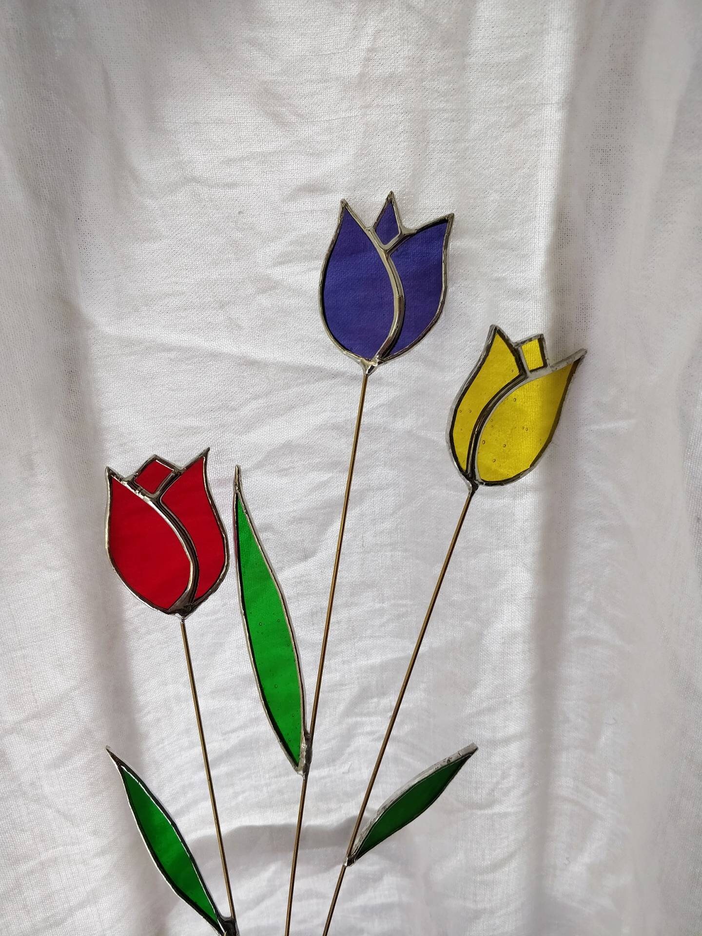 Stained Glass Tulip Flower Glass Tulip Tulip Gift Everlasting Flower ...