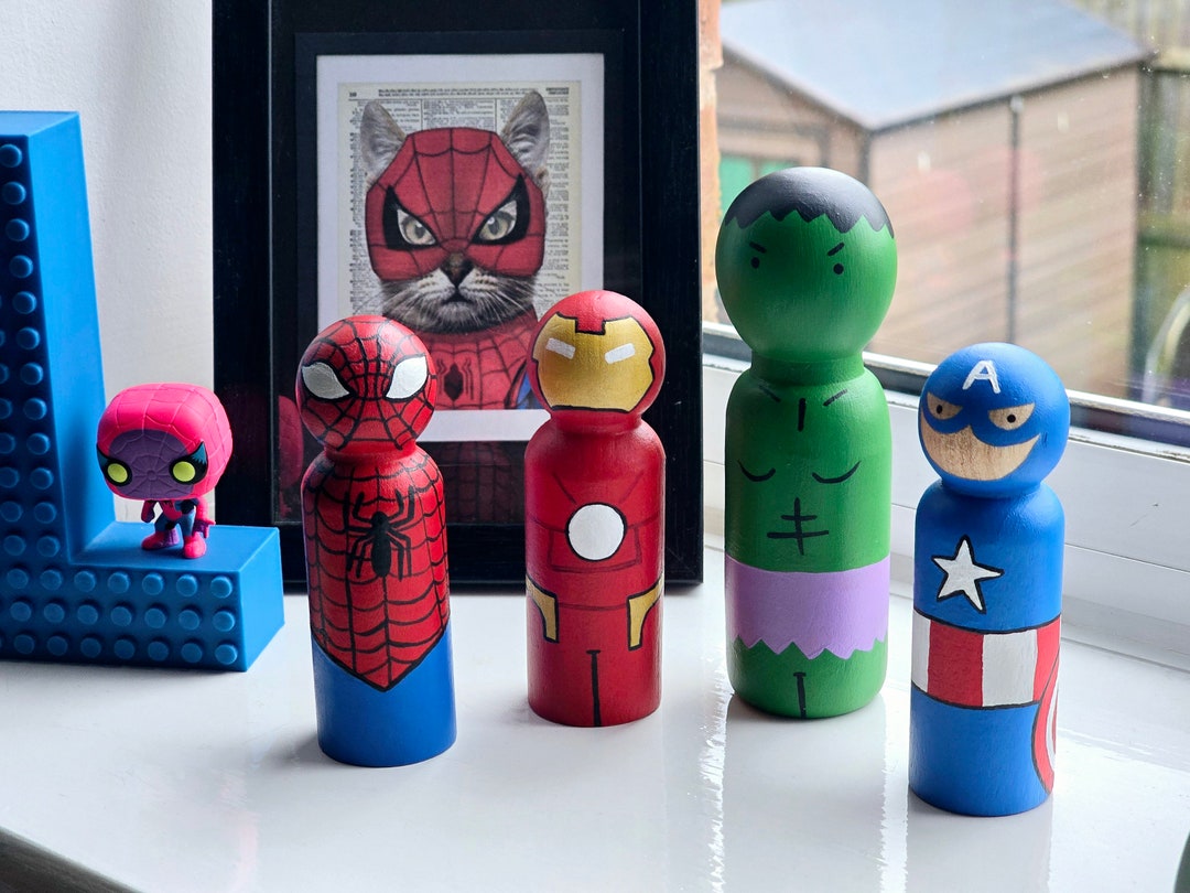 Marvel Avengers Inspired Peg Dolls - Etsy