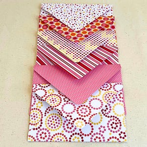 12 Handmade Envelopes | Shades of Pink & Red Scrapbook Paper ...