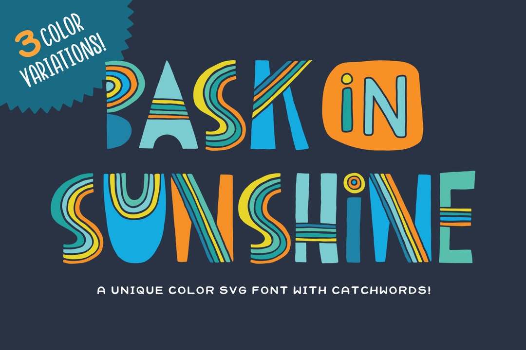 Bask in Sunshine Font - Hand Drawn Font, Craft Font, Cricut Font ...