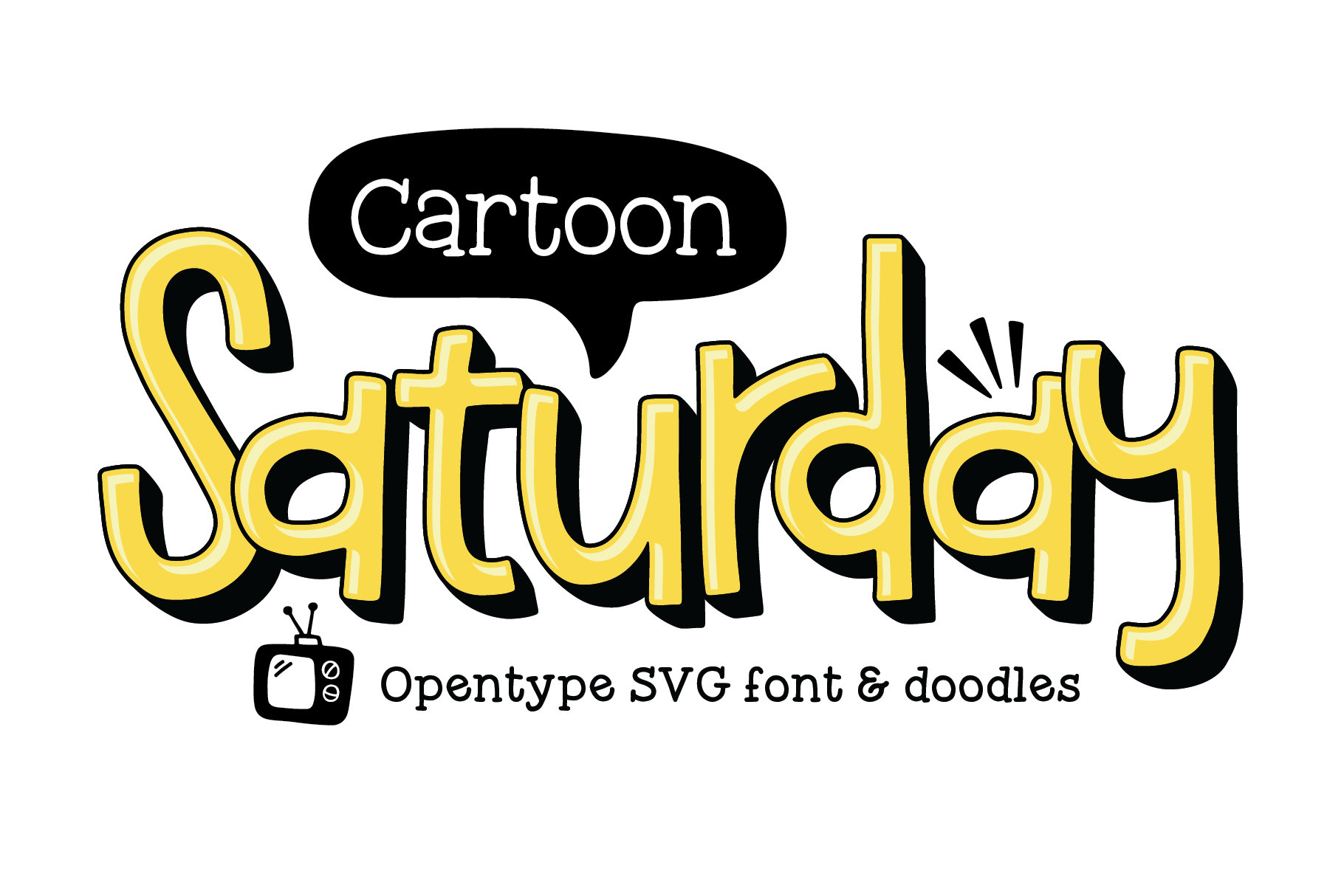 Cartoon Saturday Font – Hand-drawn SVG-OTF Color Font With Doodles ...
