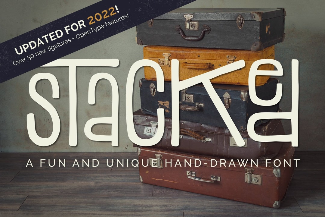 Stacked Font Hand Drawn Font, Craft Font, Cricut Font, Procreate Font ...