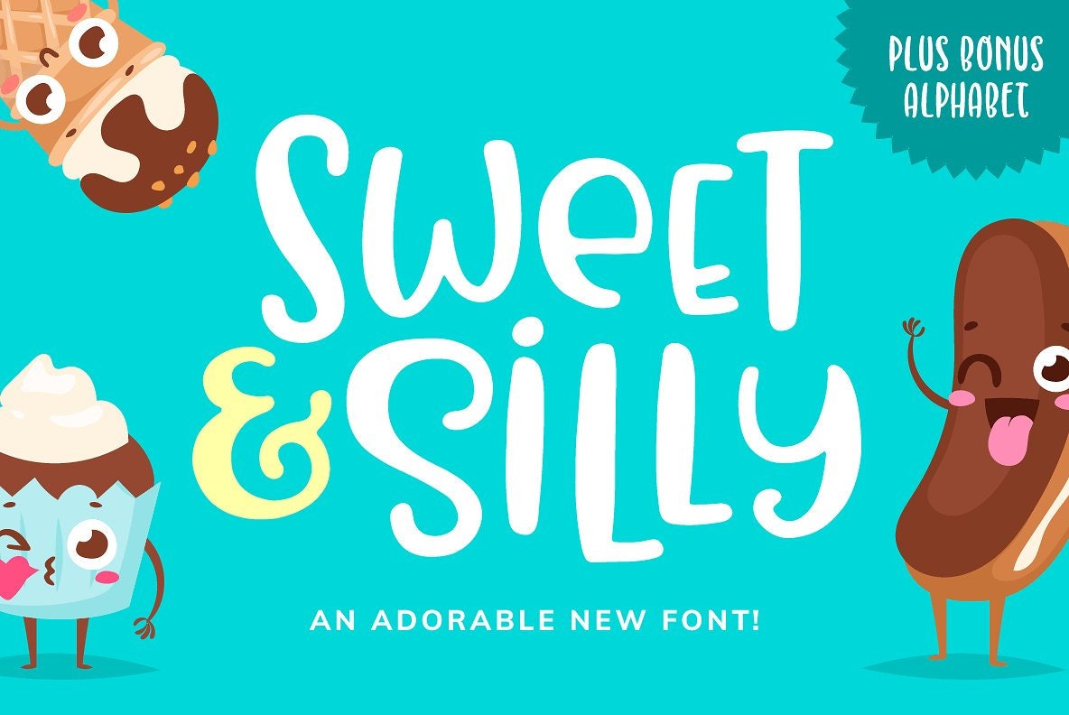Sweet & Silly Font Hand Drawn Font, Craft Font, Cricut Font, Procreate ...