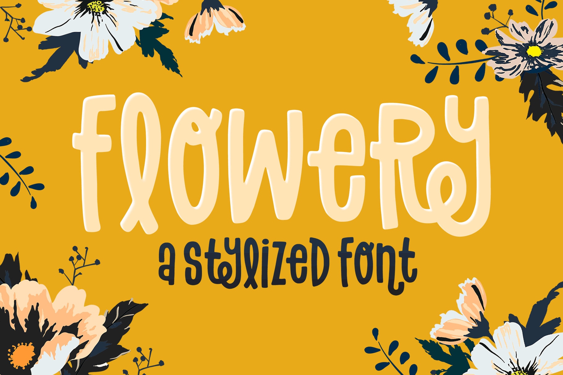 Flowery Font - Hand Drawn Font, Craft Font, Cricut Font, Procreate Font ...