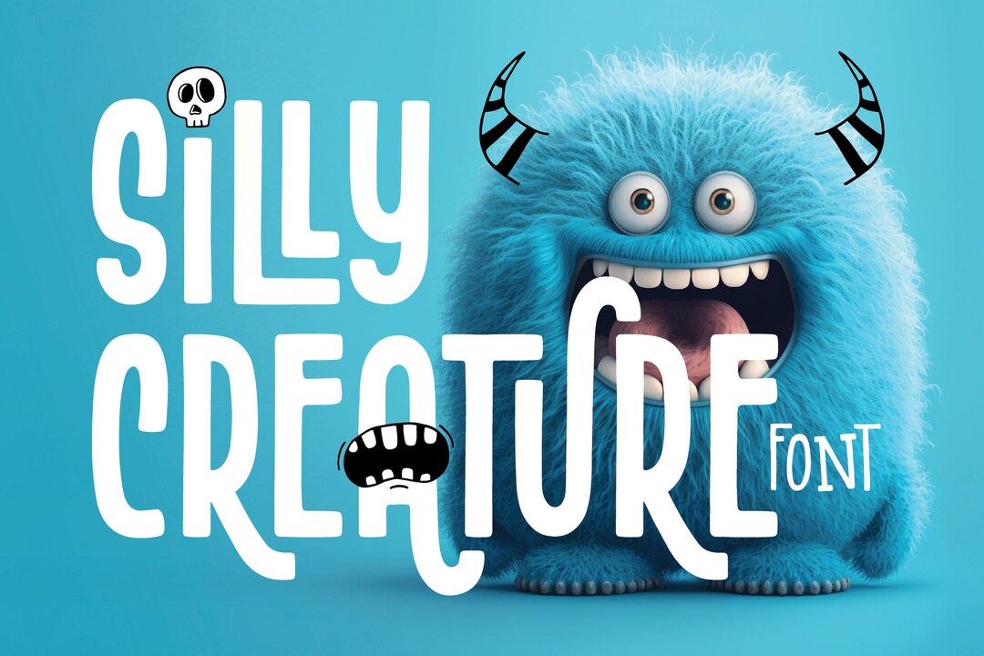 Silly Creature Font - Hand Drawn Font, Craft Font, Cricut Font ...