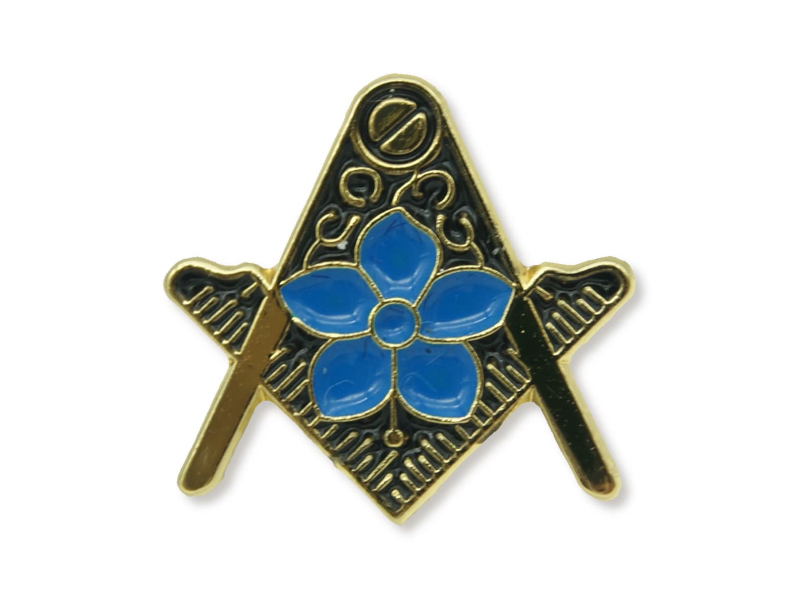 Masonic Square and Compass With Forget Me Not Freemasons Lapel - Etsy