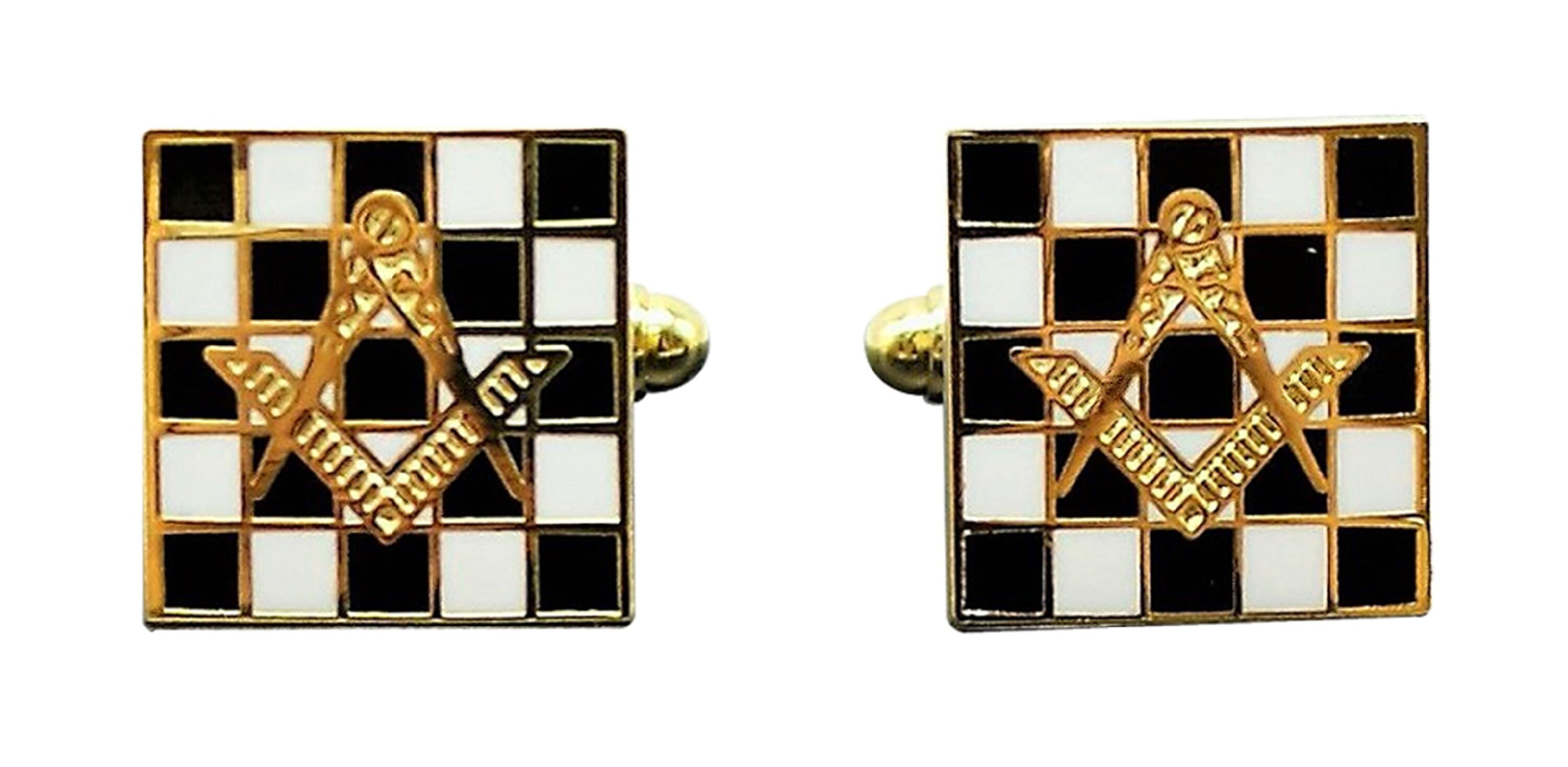 Masonic Chequered Carpetwith Square and Compass Cuff Link CL - Etsy