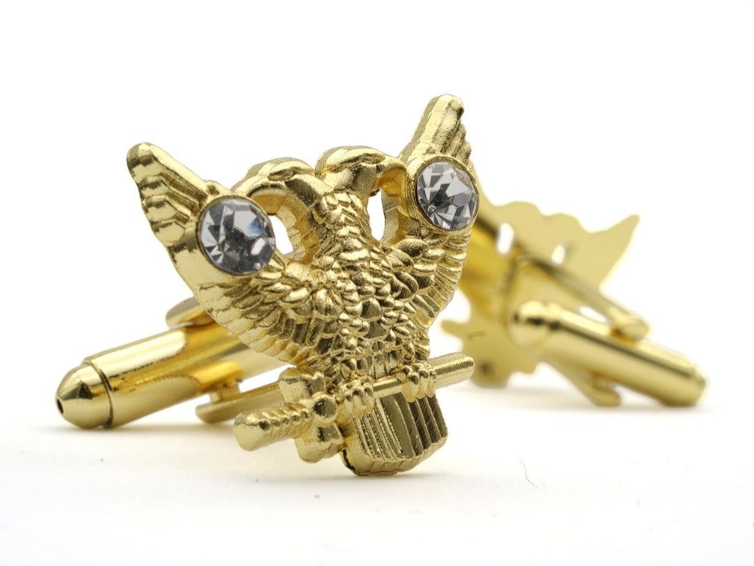 Masonic Double Headed Eagle Scottish Rite Degree Freemasons Cuff Links ...